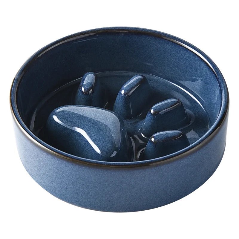 Ceramic Anti-Gut Food Bowl with Dog Paw for Dogs and Cats: Unique Dog ...